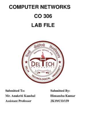 Practice Material Computer Network Laboratory (Notes 3) - PRACTICE ...