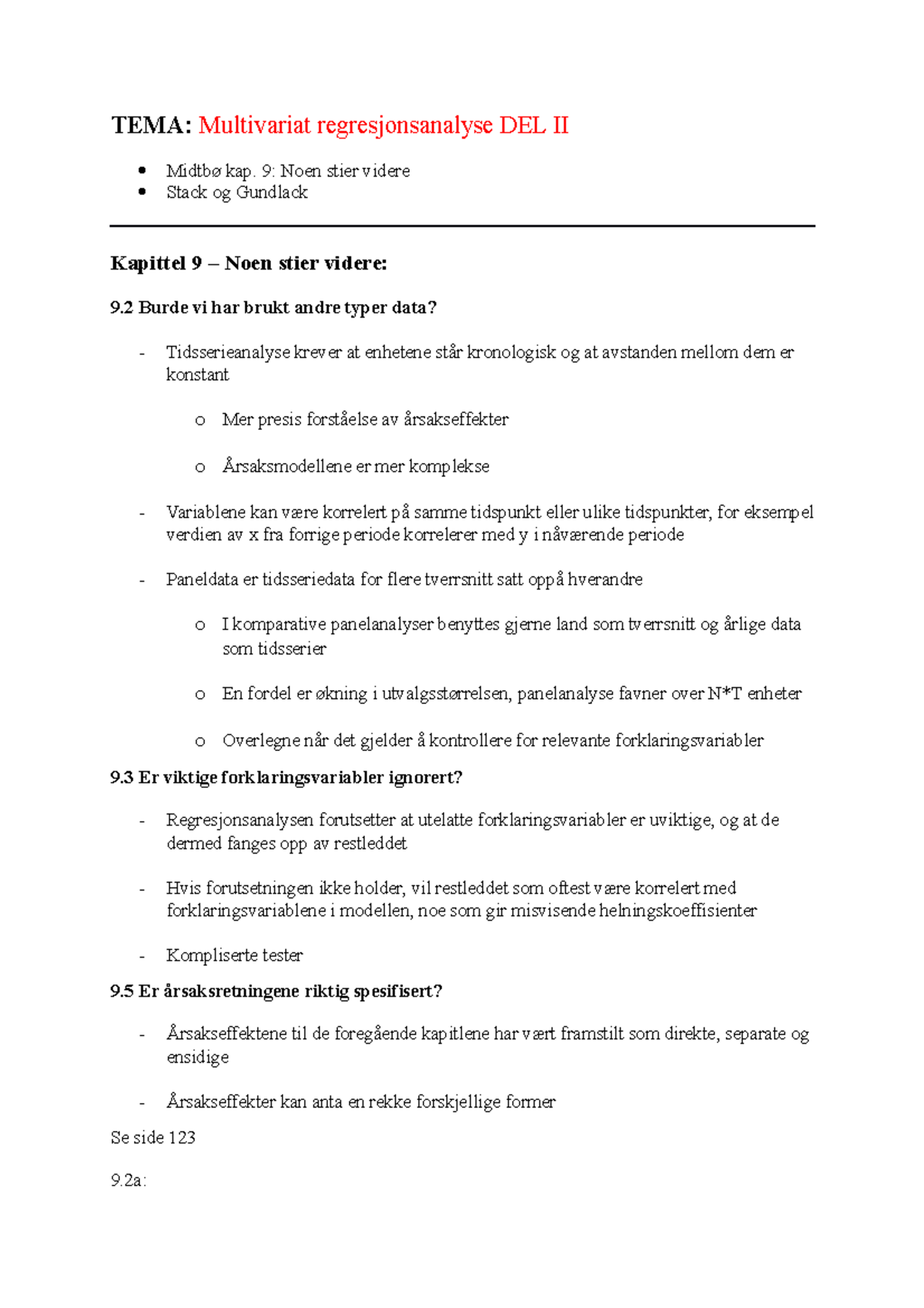 TEMA 18 - Multivariat regresjonsanalyse DEL II (26 - TEMA: Multivariat ...