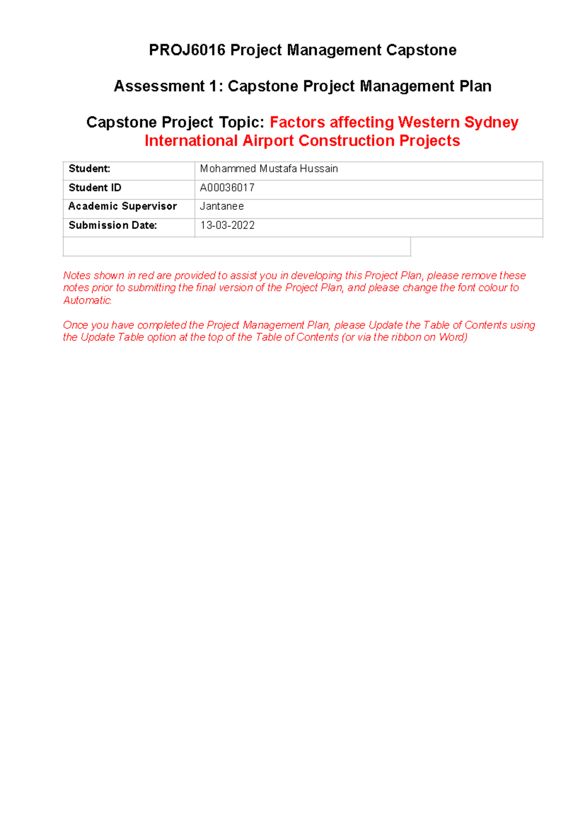 PROJ6016 Capstone Project Plan 5XX Factors affecting Airport ...