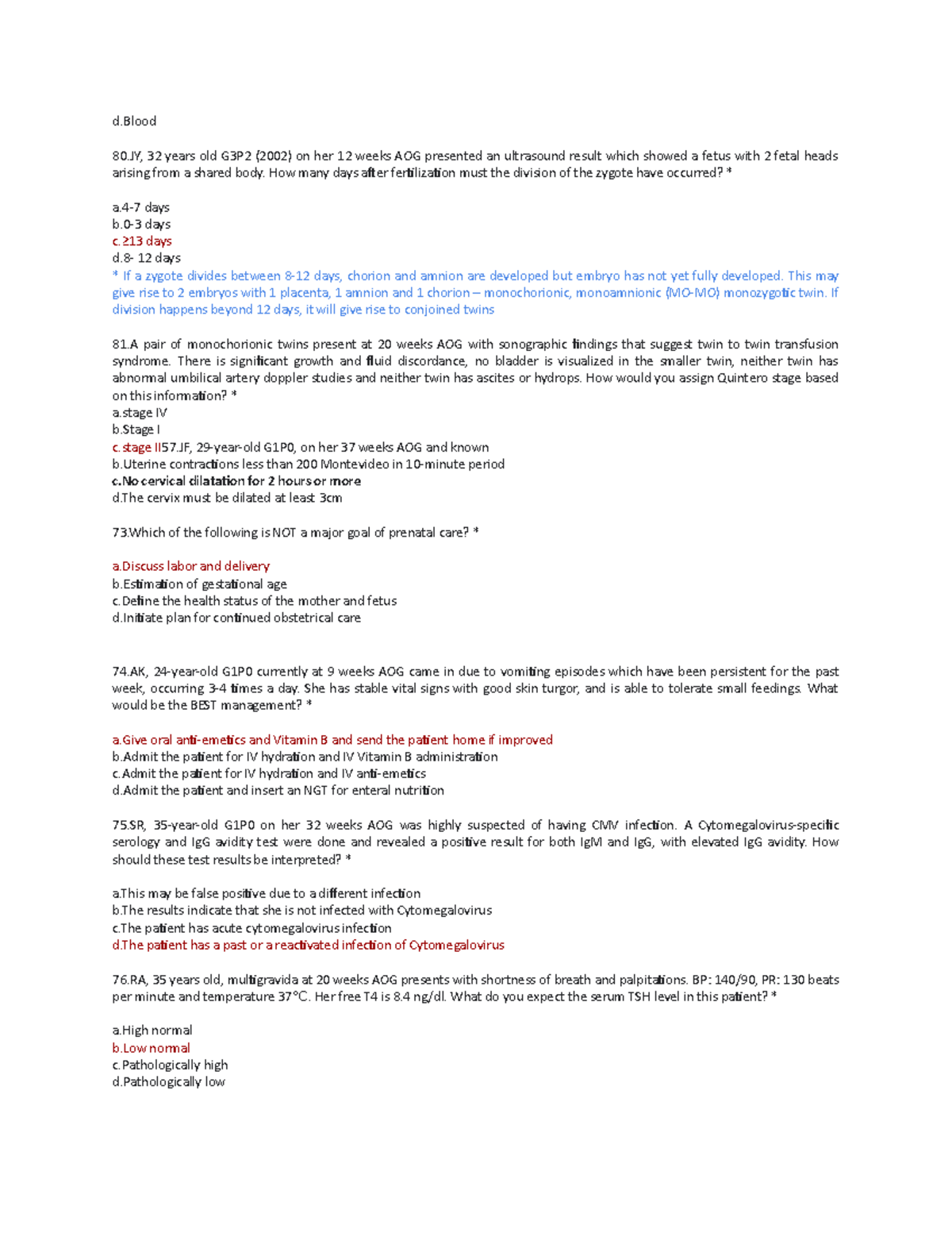 Biochem Corpus Luteum EXAM PART 6 - d 80, 32 years old G3P2 (2002) on ...