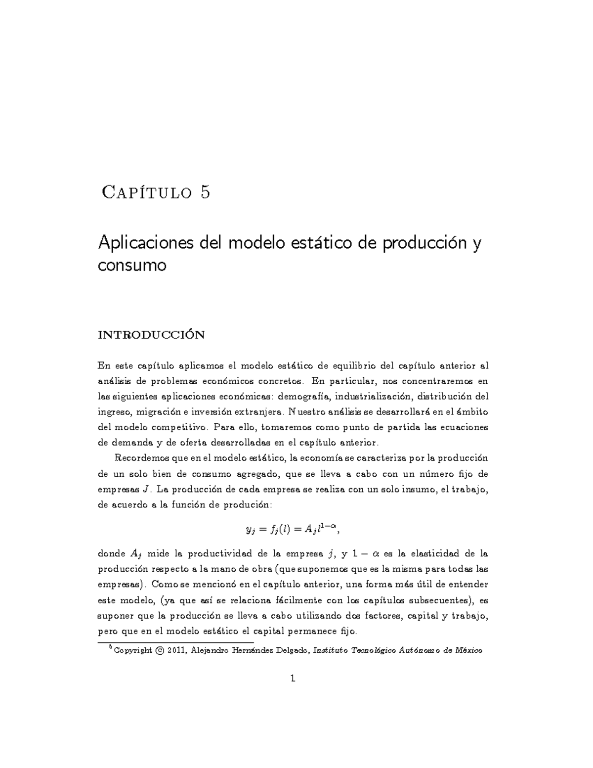 Cap 05. Aplicaciones del modelo estático - CapÌtulo 5 Aplicaciones del ...