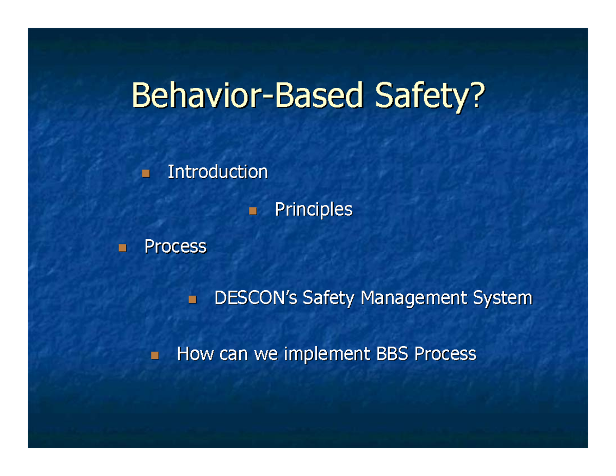 4 - ask - Introduction Introduction Behavior Behavior - Based Safety ...