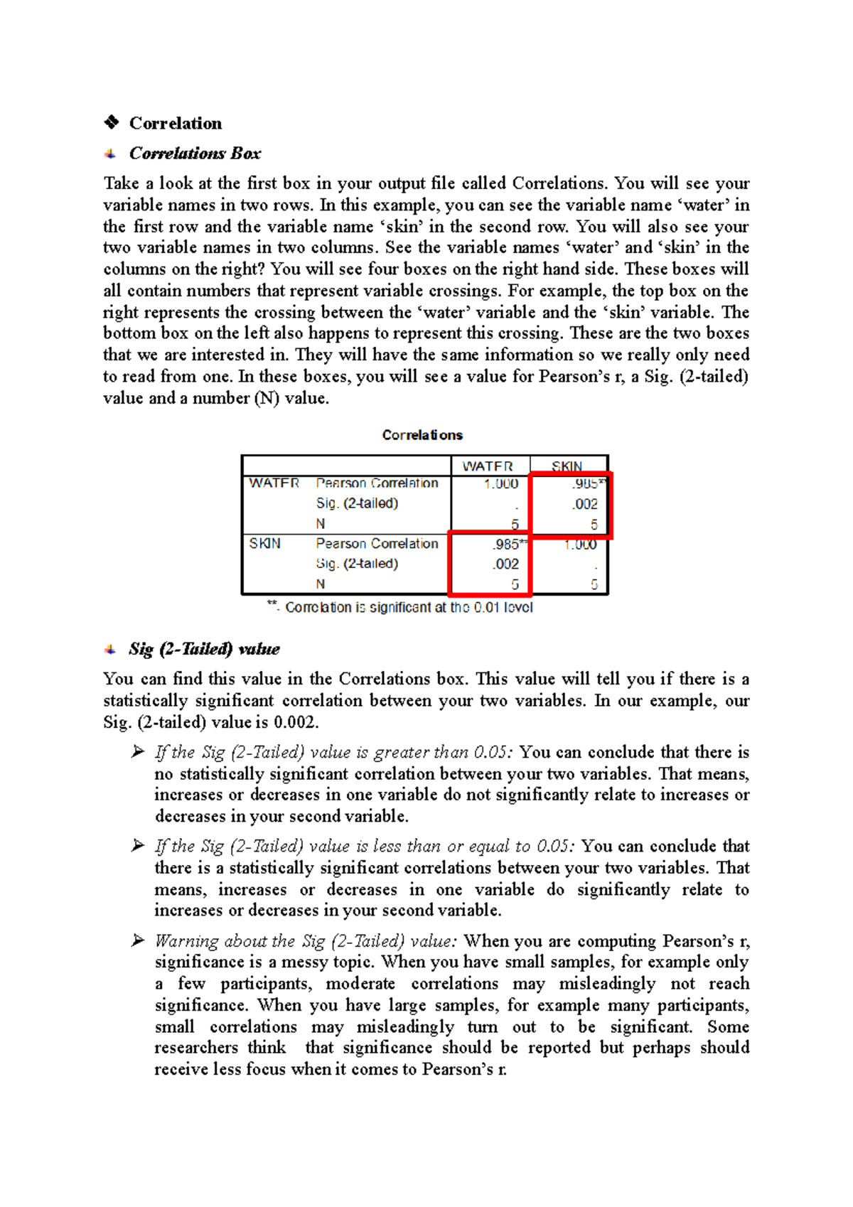 Correlation & Regression - Correlation Correlations Box Take a look at ...