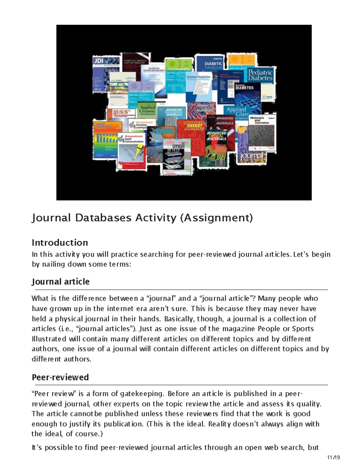 Journal Databases Activity Questions-Instructions[bs 5] Academic ...