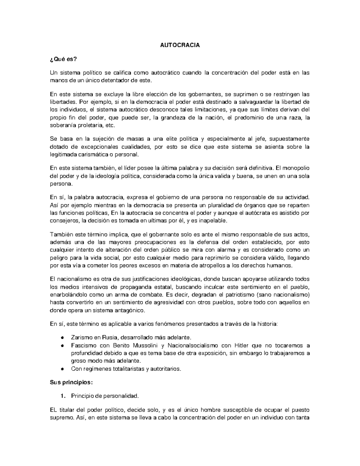 Autocracia forma de gobierno - AUTOCRACIA es? Un sistema se califica ...