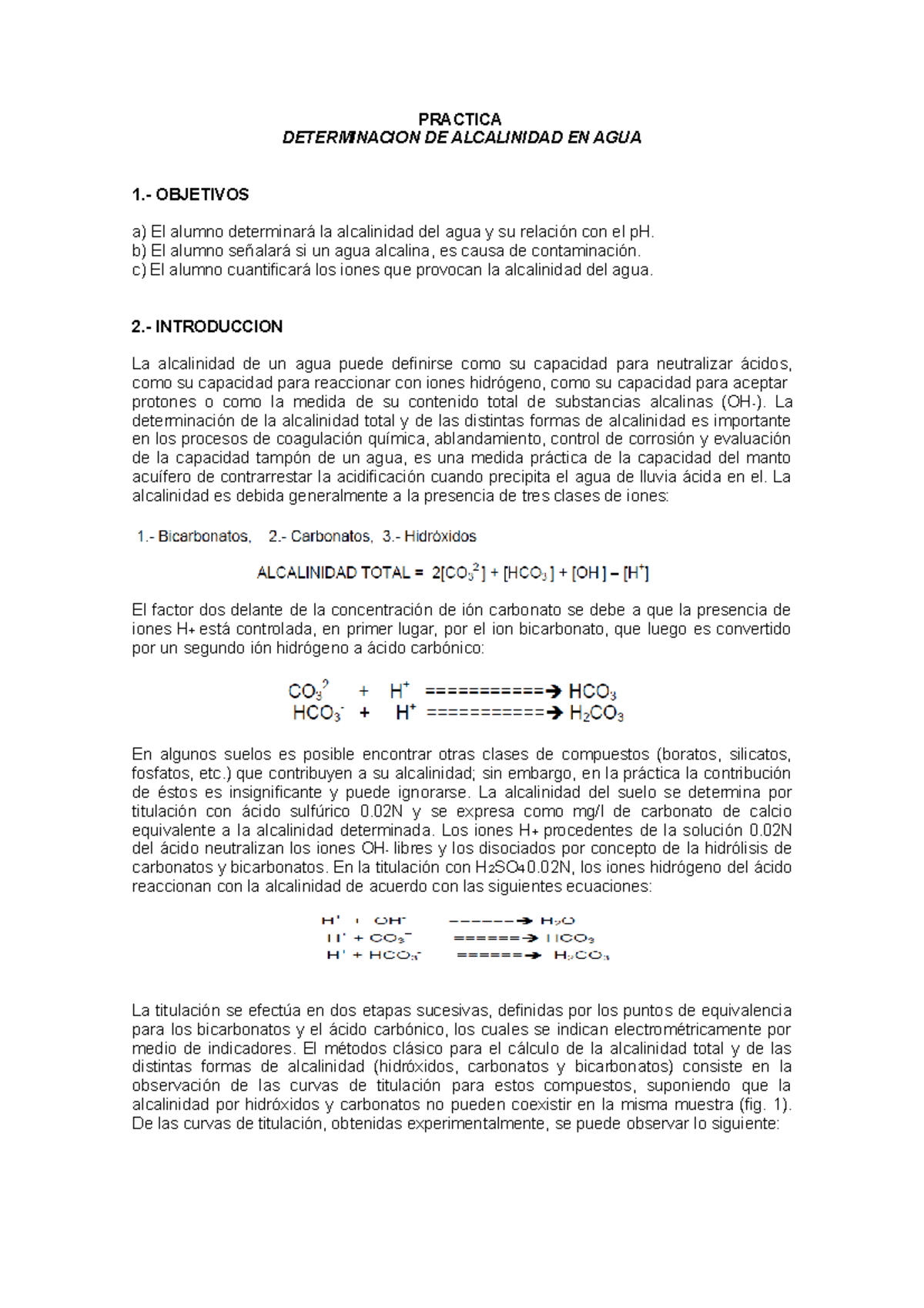 Practica Determinacion DE Alcalinidad EN - PRACTICA DETERMINACION DE ...