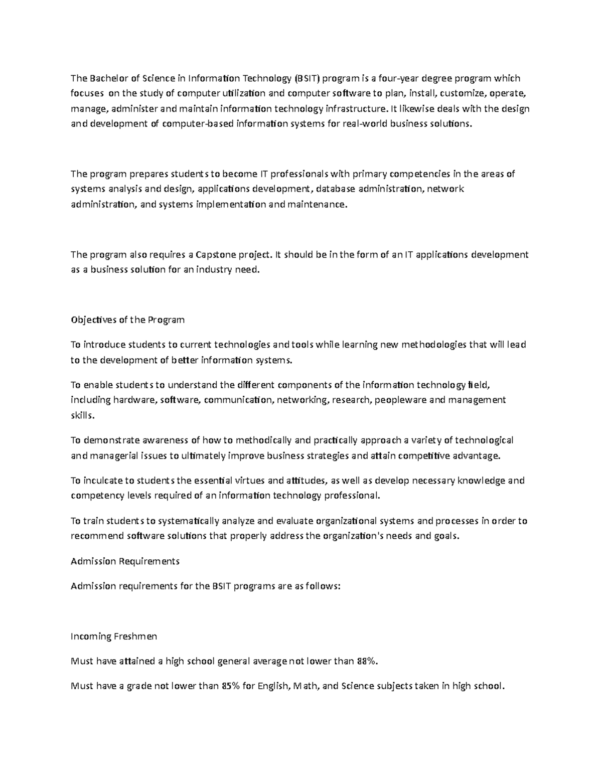 The Bachelor of-WPS Office - The Bachelor of Science in Information ...