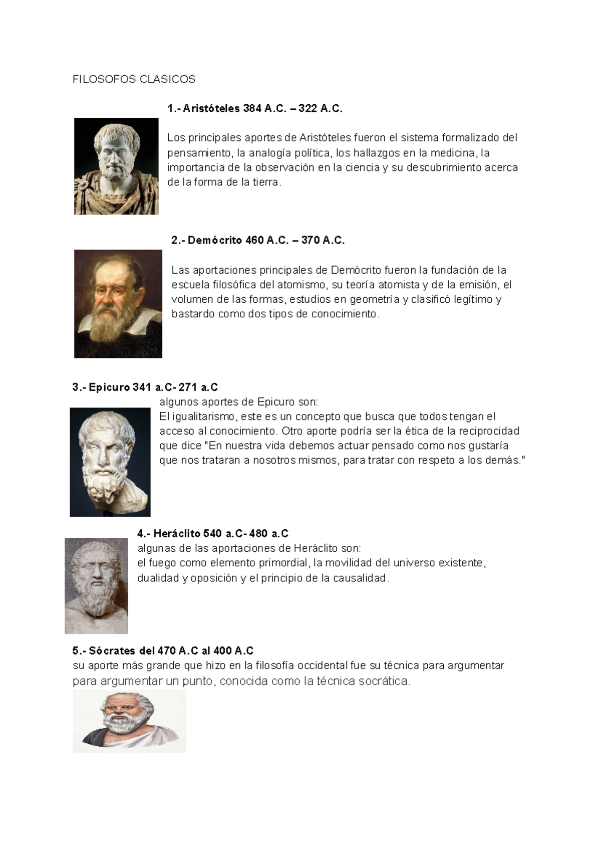 Actvidad filosofia 1 - nada - FILOSOFOS CLASICOS 1.- Aristóteles 384 A ...