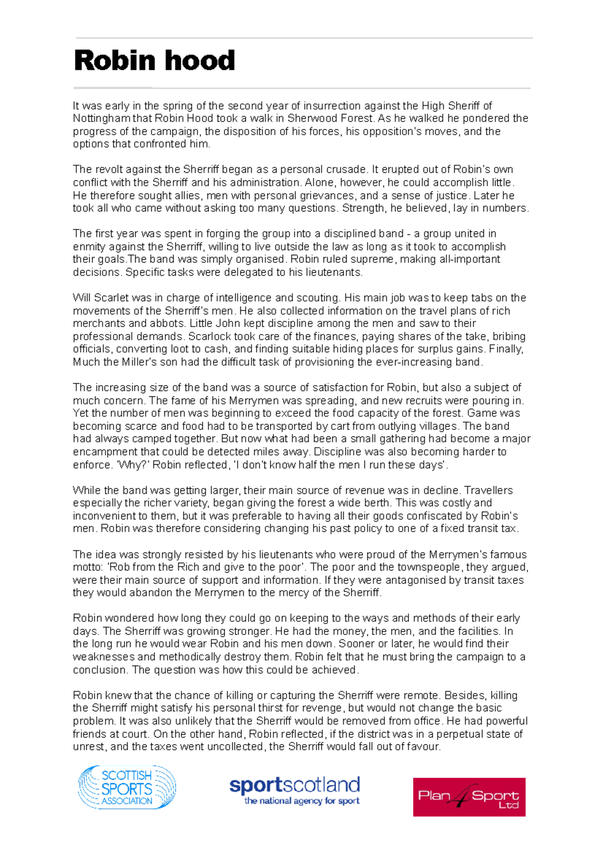 Dec 2015 strategic direction robin hood activity - Robin hood It was ...