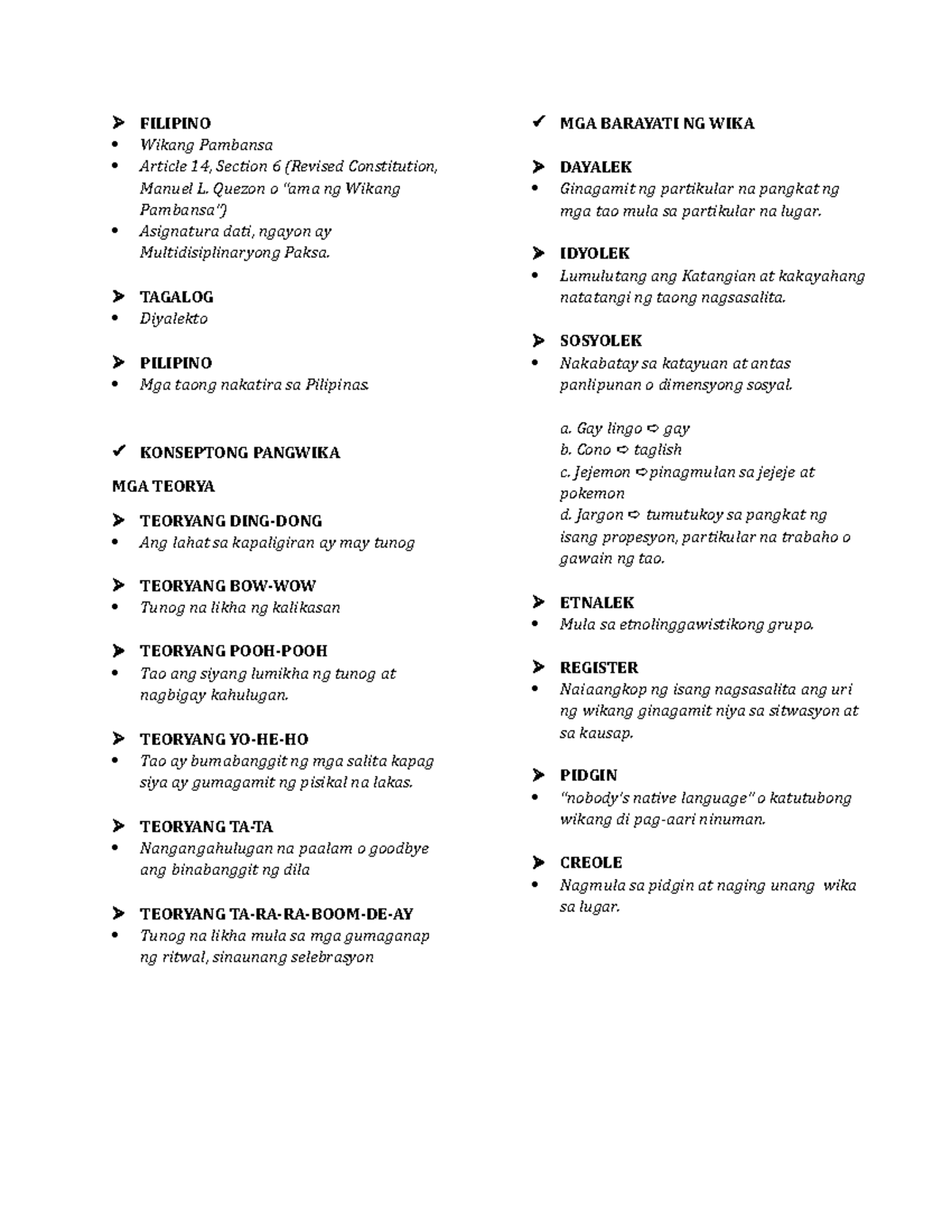 Filipino - ............ - FILIPINO Wikang Pambansa Article 14, Section ...
