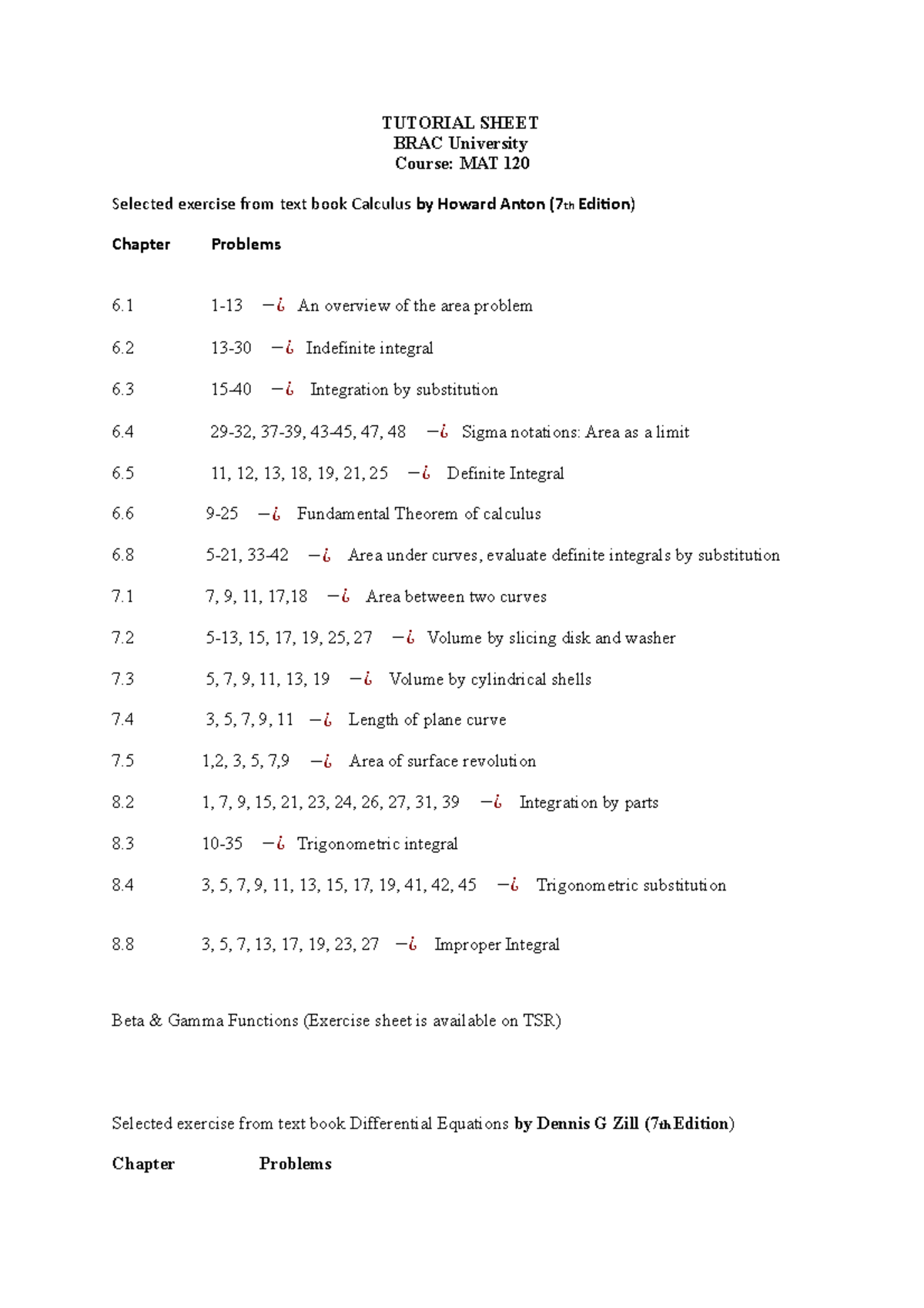 Exam 17 December 2019, answers - TUTORIAL SHEET BRAC University Course ...