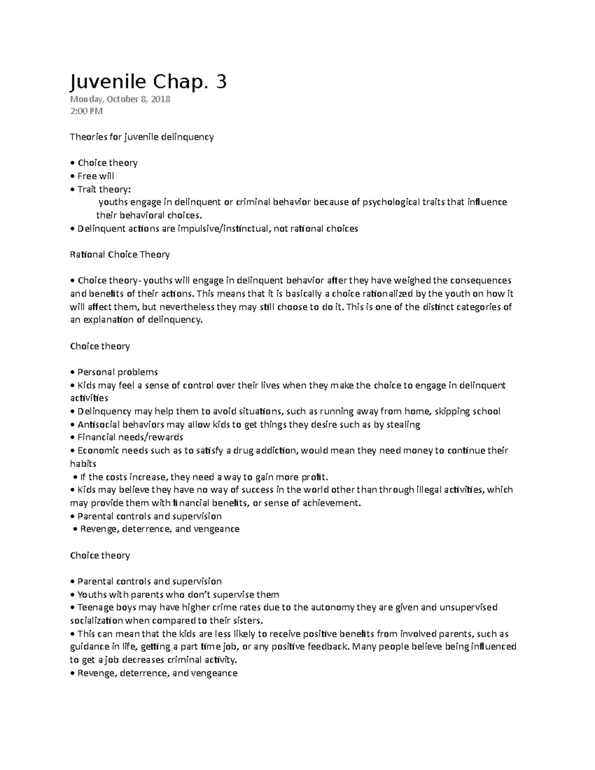 Juvenile Chap. 3 - Lecture notes 3 - Juvenile Chap. 3 Monday, October 8 ...