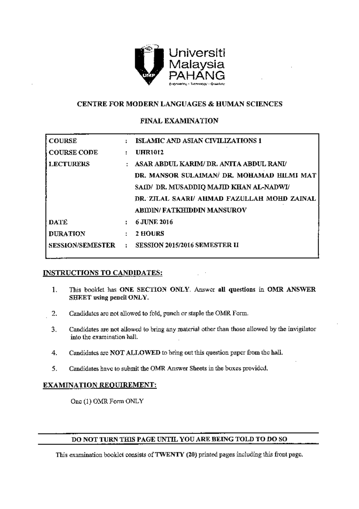 Islamic & Asian Civil - Universiti Malaysia PAHANG EnQueennc lOo4OQY ...