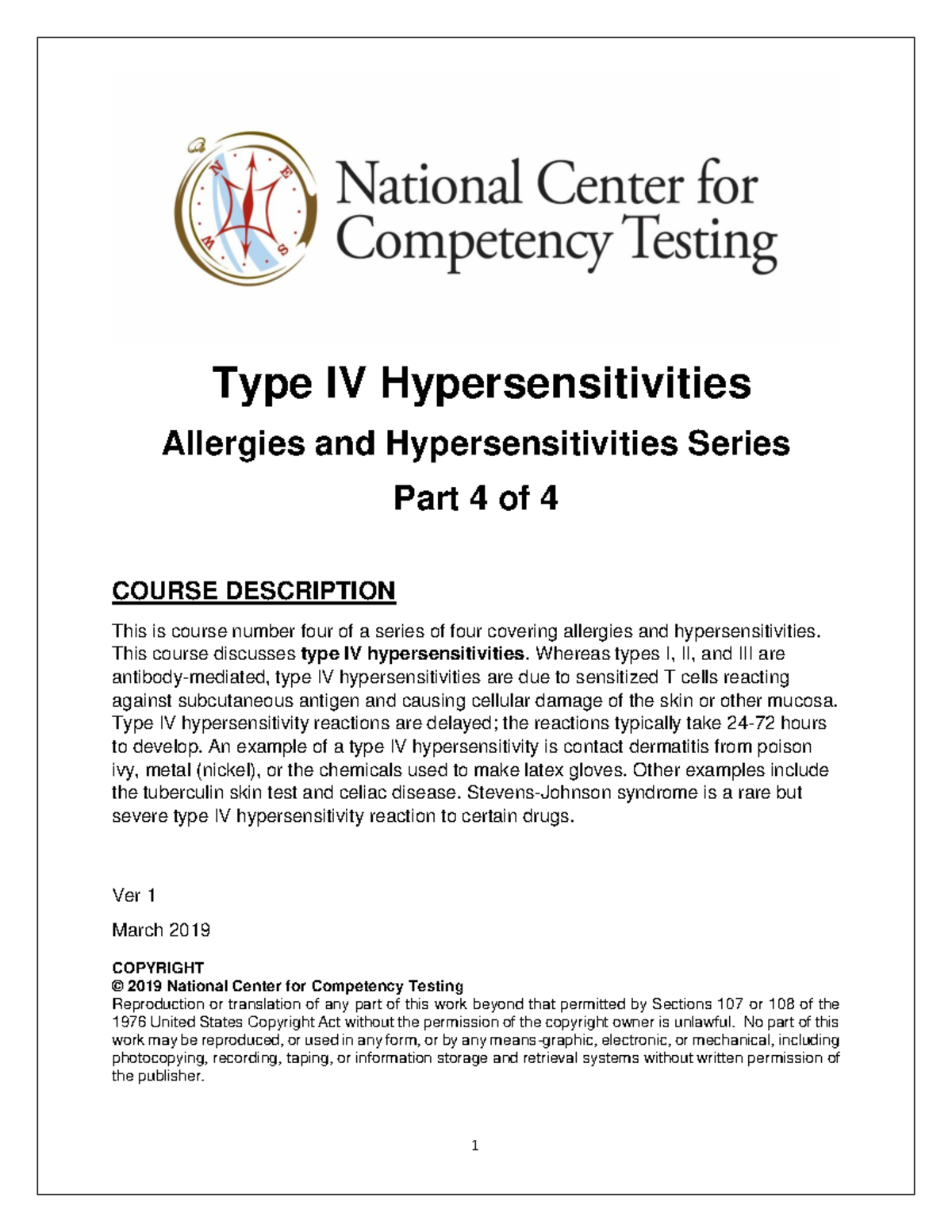 Type IV Hypersensitivities- Allergies and Hypersensitivities Series ...