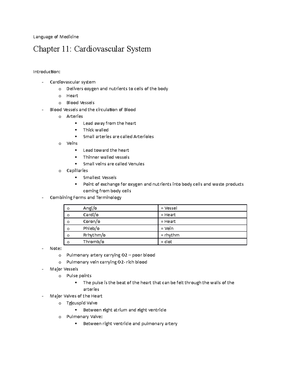 Language of Medicine Chapter 11: Cardiovascular System - Studocu