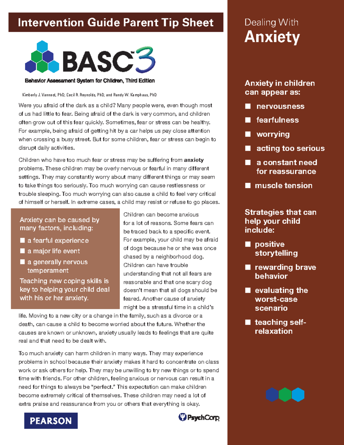 Parent-helping your child with anxiety - Kimberly J. Vannest, PhD ...