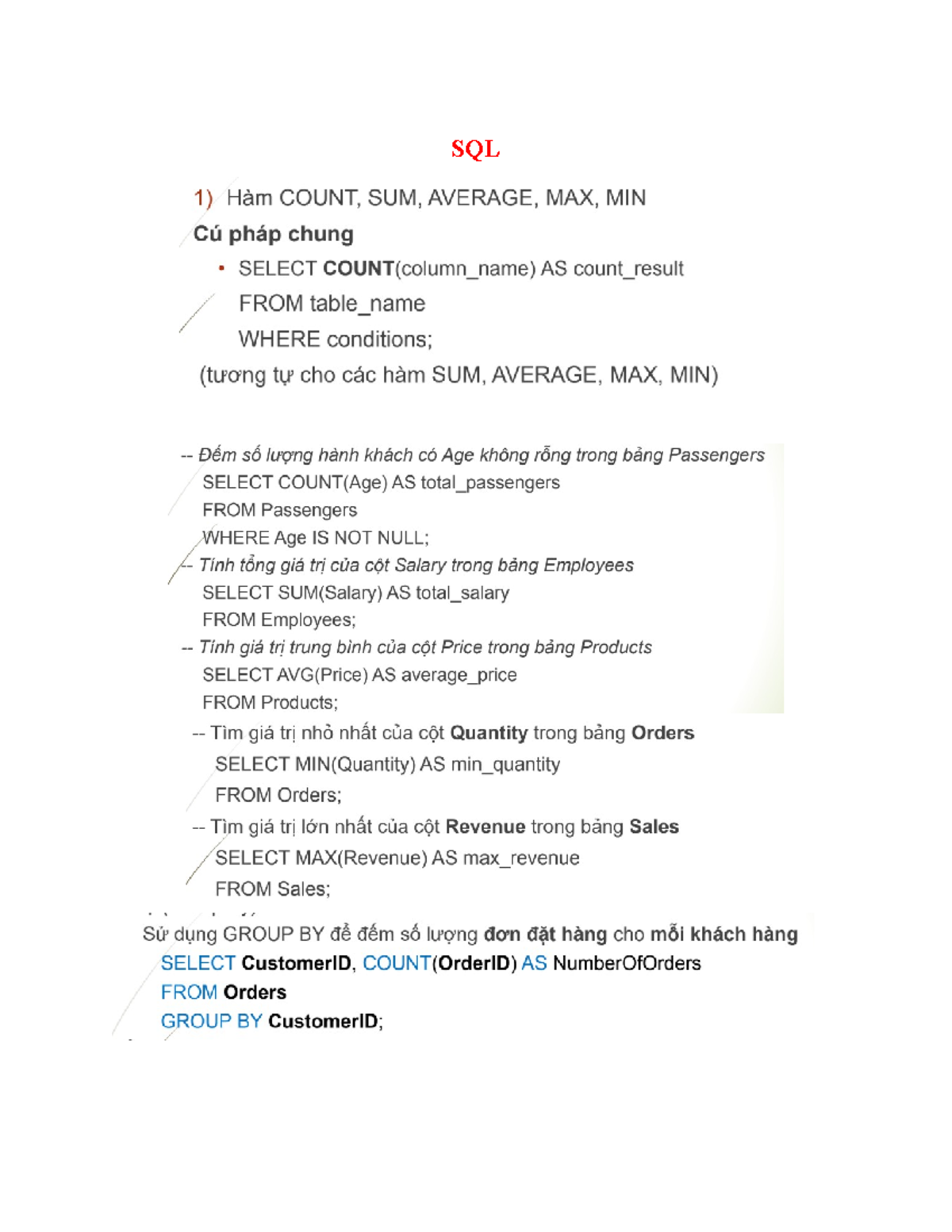 SQL - SQL - CSDL - Cơ sở dữ liệu - SQL Nếu khác Table thì phải nối bảng ...