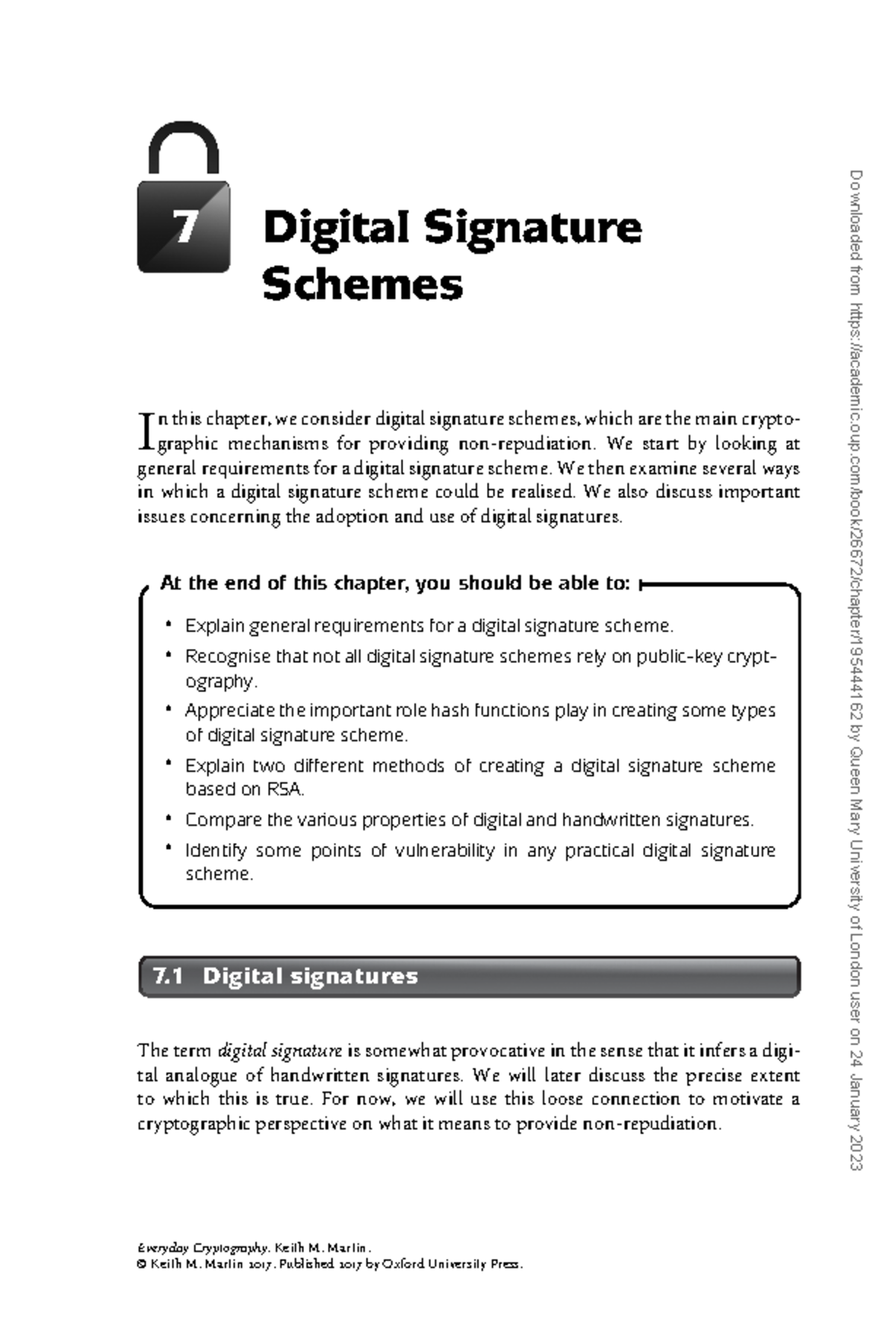 Chapter-7 - Chapter of book - 7 Digital Signature Schemes I n this ...