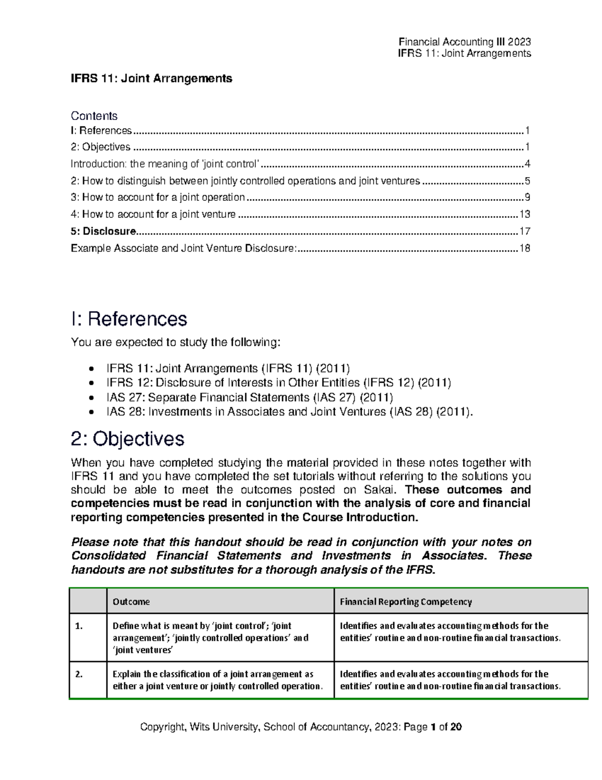 IFRS 11 Joint Arrangements 2023 Student version - IFRS 11: Joint ...