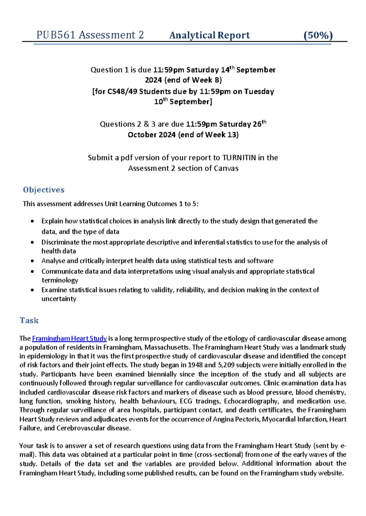 PUB561 Assignment guideline - PUB 561 Assessment 2 Analytical Report ...