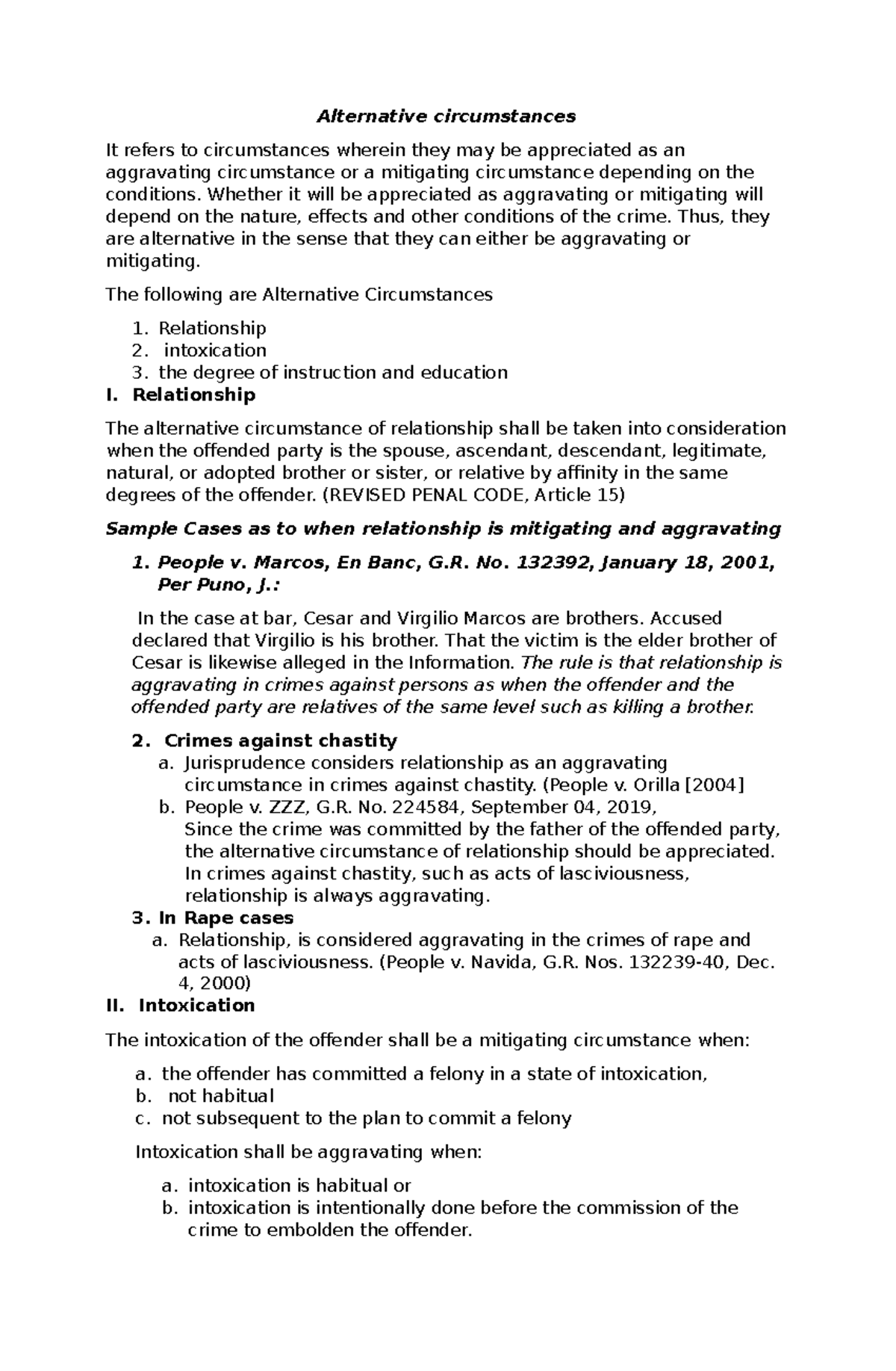 Alternative-circumstances - Alternative circumstances It refers to ...