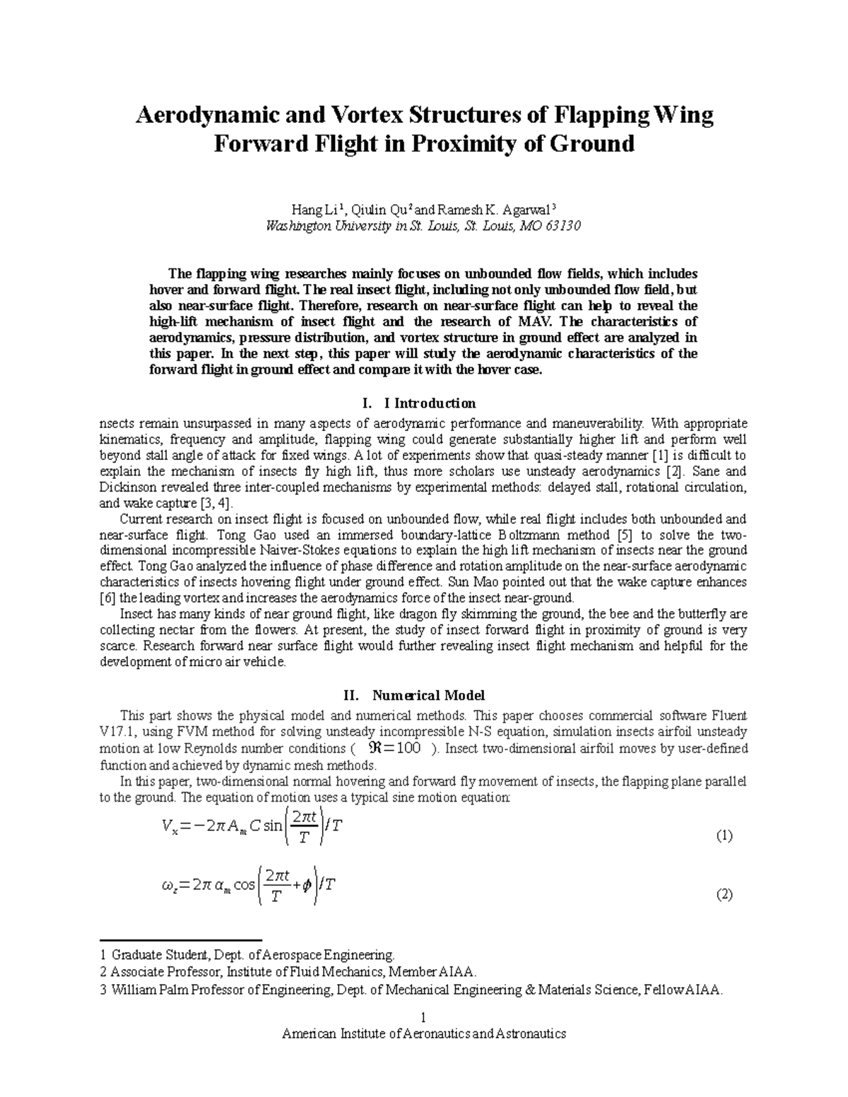 AIAA - AIAA is useful to all. - Aerodynamic and Vortex Structures of ...
