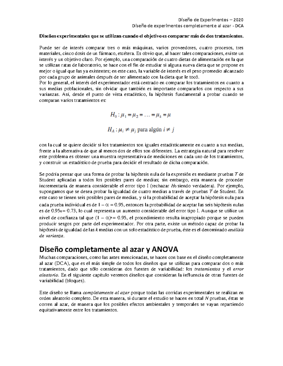 DE - Diseño Completamente Aleatorizado - Diseño de experimentos ...