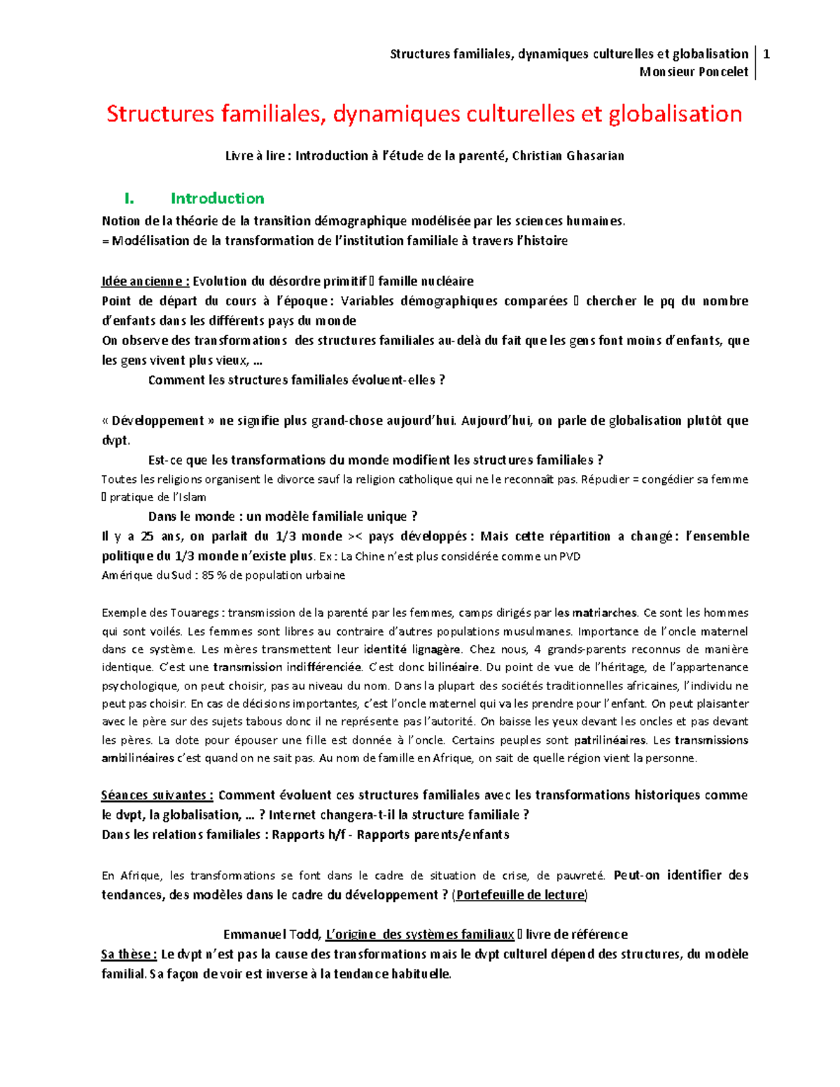Structures familiales - cours - Monsieur Poncelet Structures familiales ...