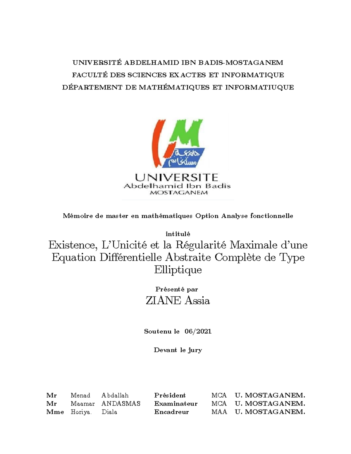 MMAT294 - UNIVERSIT... ABDELHAMID IBN BADIS-MOSTAGANEM FACULT... DES ...