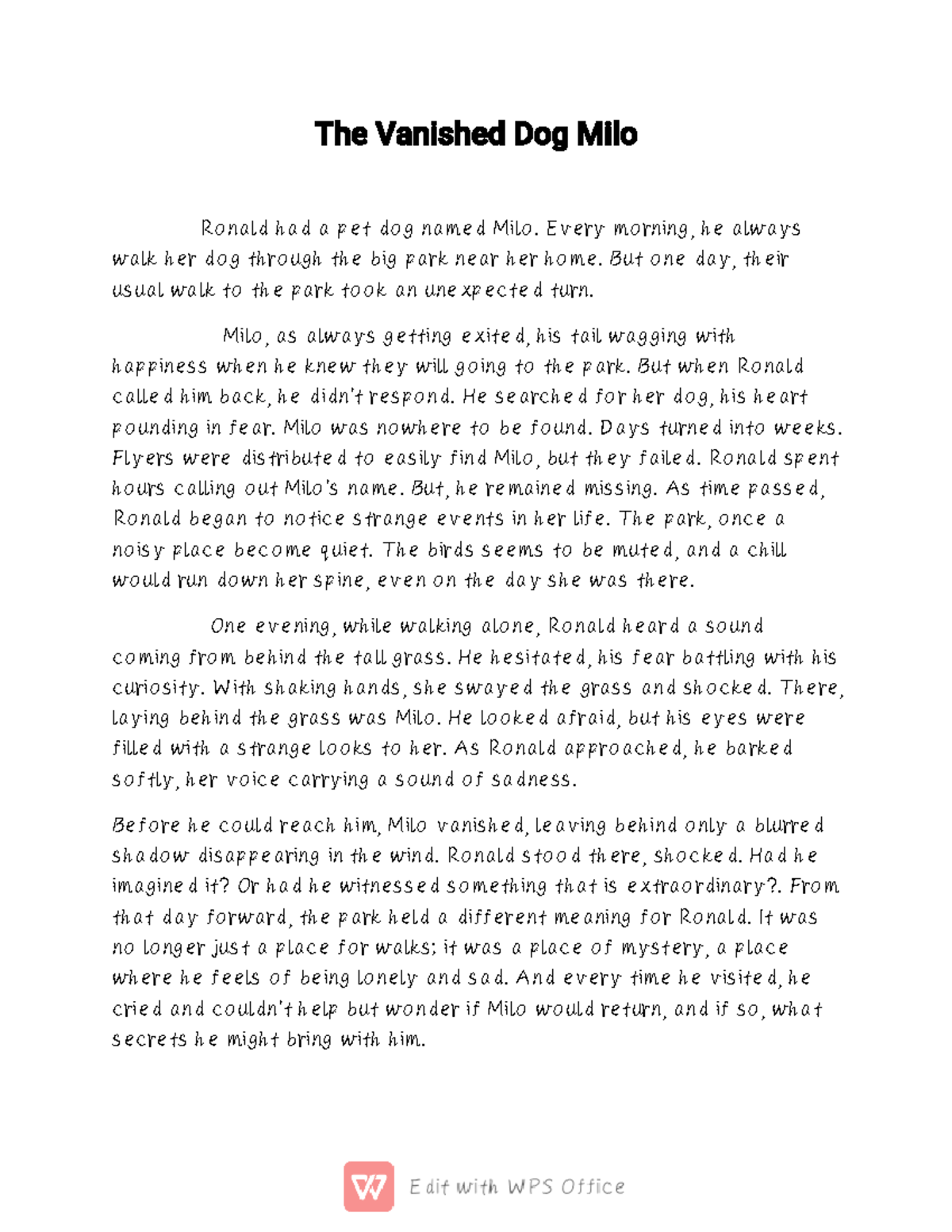 The Vanished Dog Milo - It is a Mystery Fiction - The Vanished Dog Milo ...