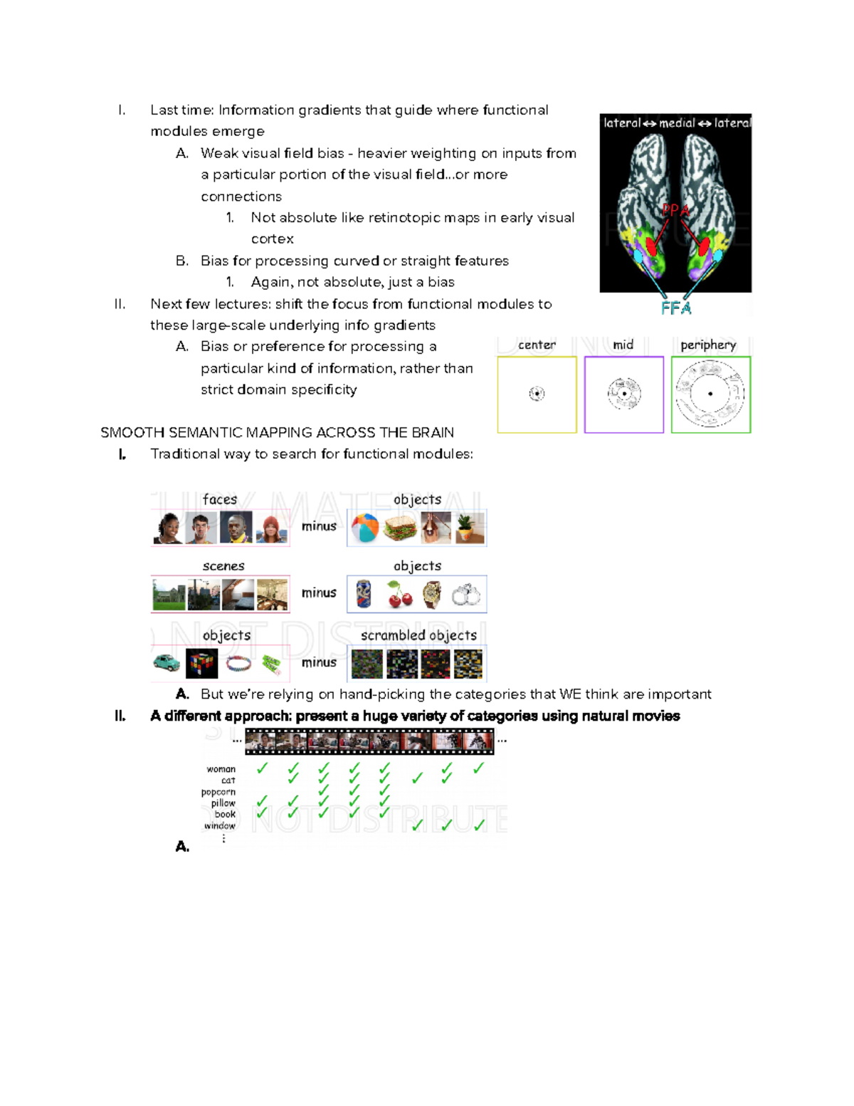 Smooth Semantic Mapping Across the Brain - I. Last time: Information ...
