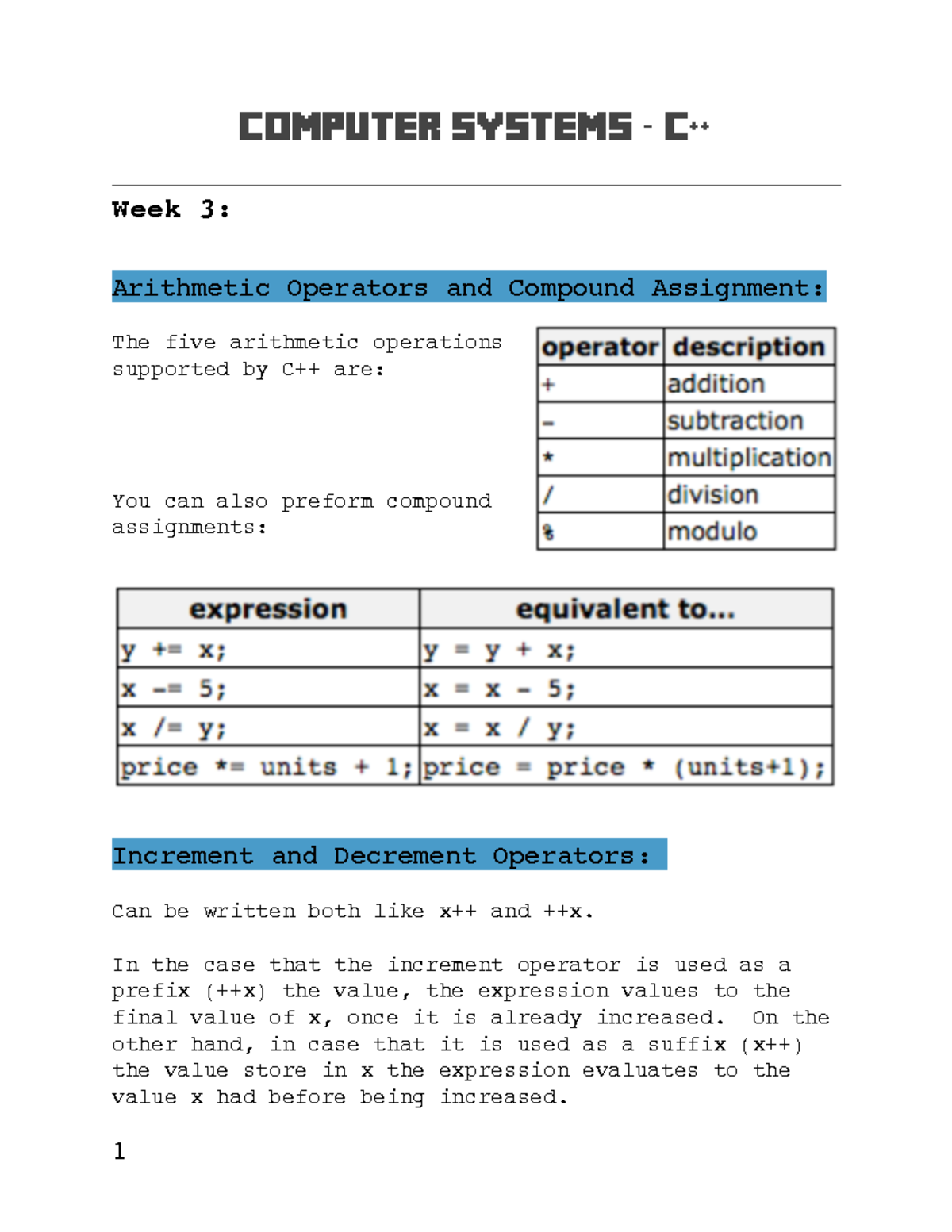Csci 1730 Systems Programming Wks 3 And 4 Computer Systems C Week 3 Arithmetic