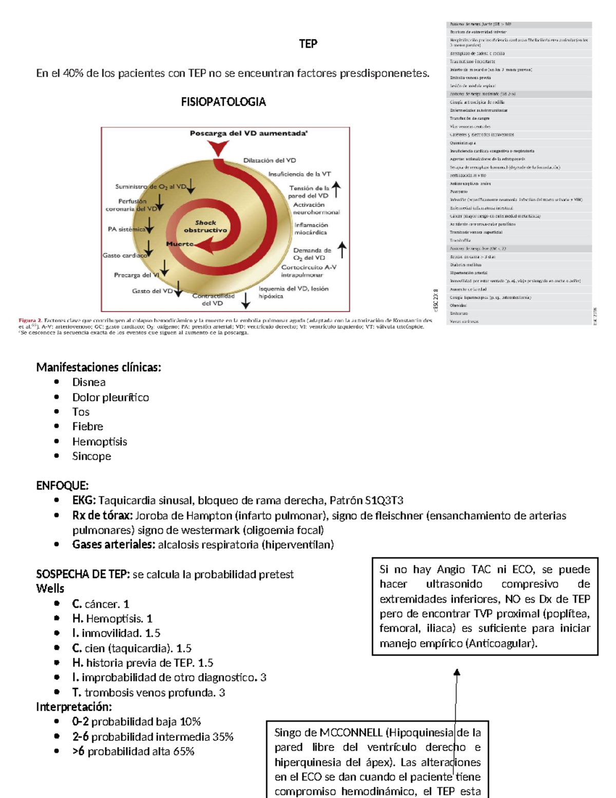 TEP - TEP - TEP En el 40% de los pacientes con TEP no se enceuntran ...