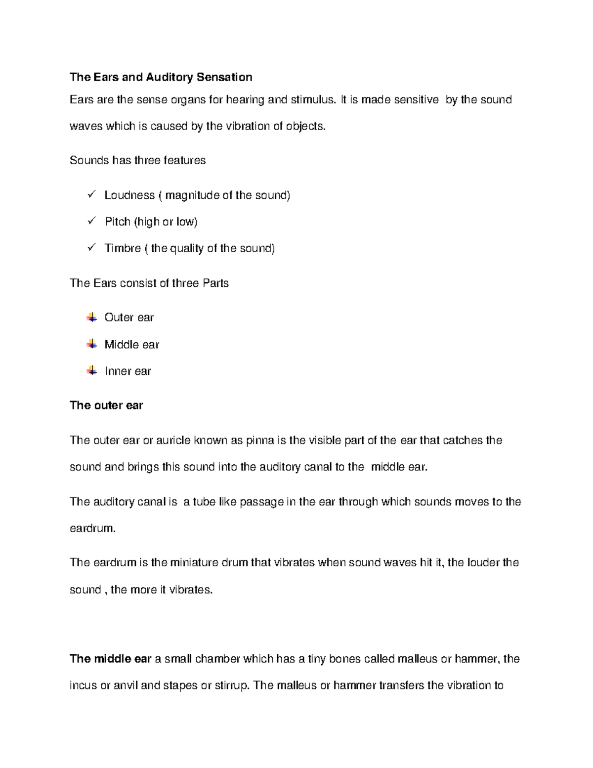 The Ears and Auditory Sensation 095326 - The Ears and Auditory ...