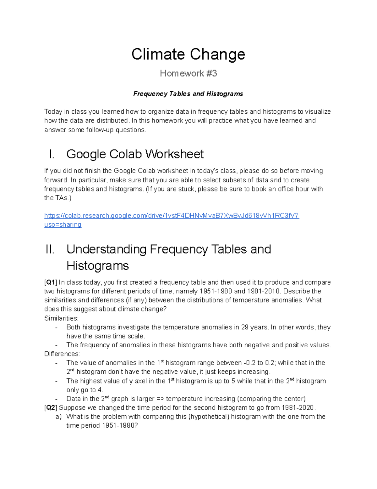 Climate Change - Day 3 homework - Climate Change Homework Frequency ...