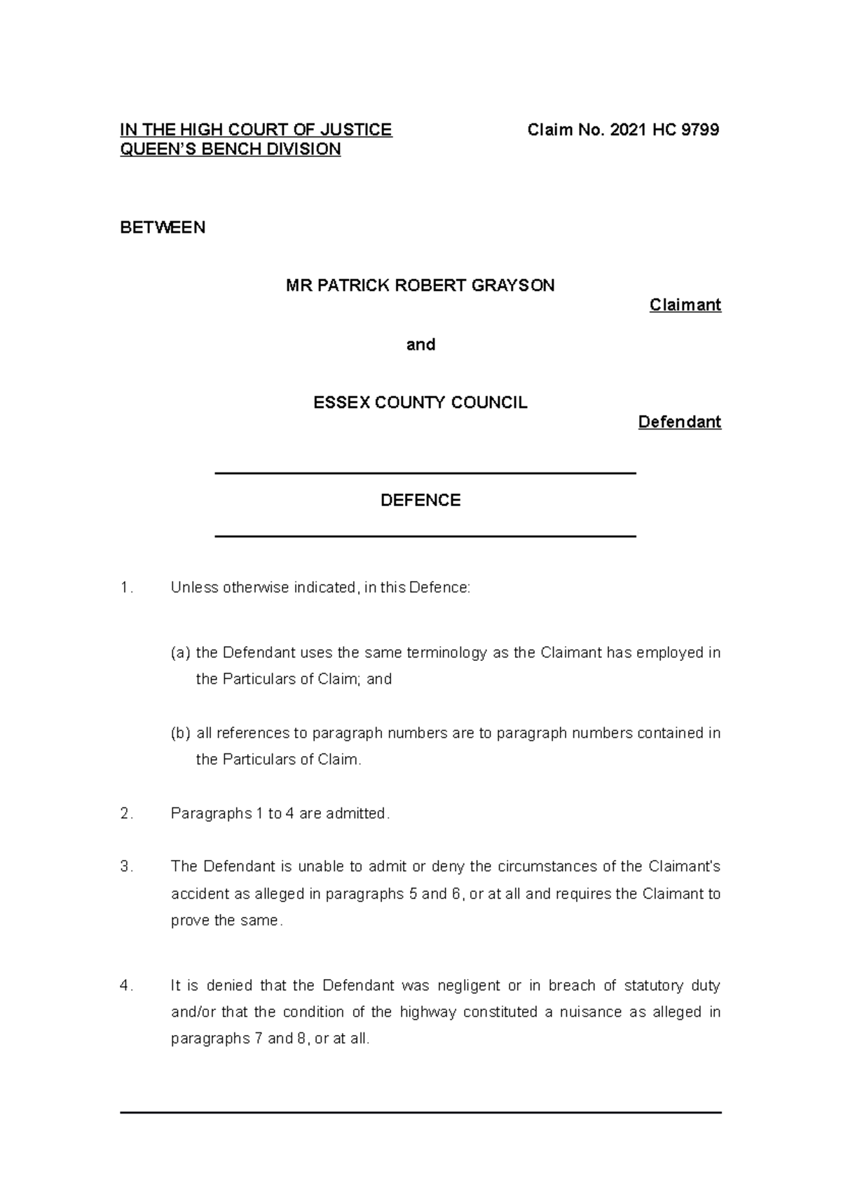 5. Annotated Defence - BTC Drafting - BPP - Studocu