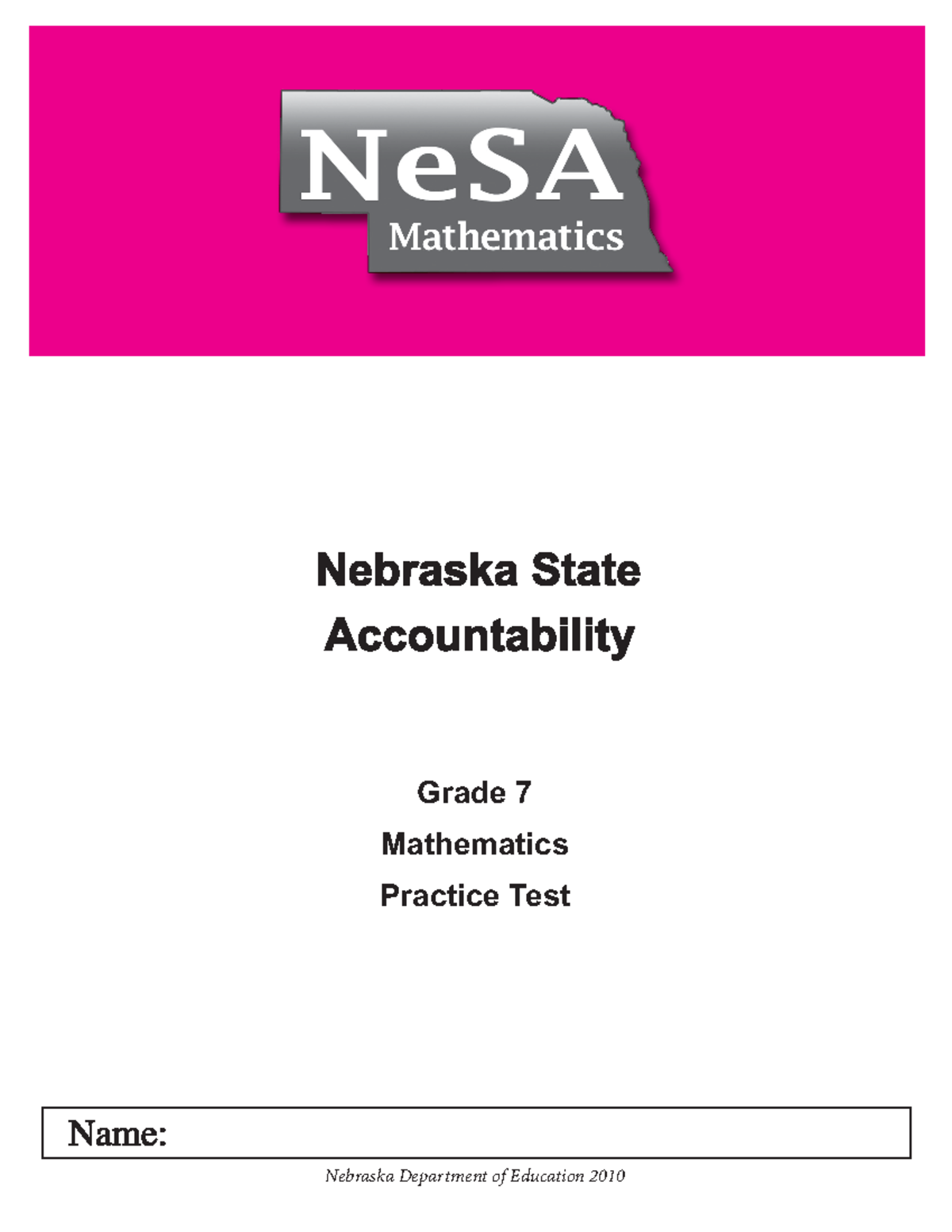 NEG7Math PTPaper.12.06.10 - Grade 7 Mathematics Practice Test Nebraska ...