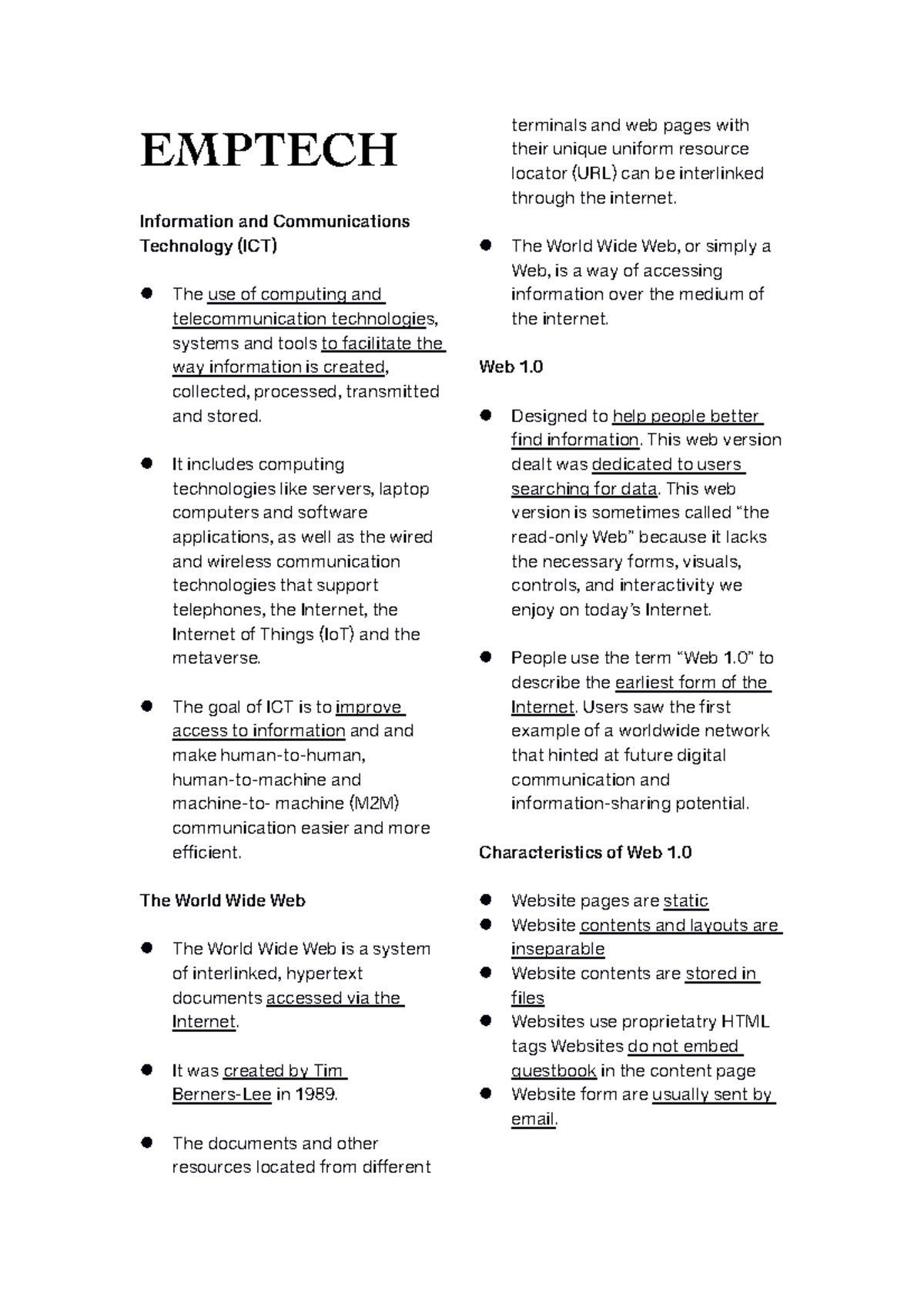 Emptech - EMPTECH Information and Communications Technology (ICT) The ...