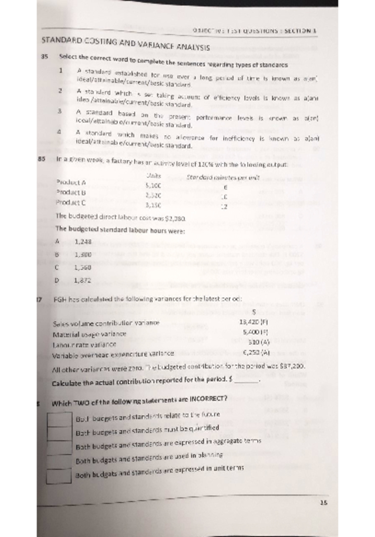 Ba2 examkit kaplan - Chartered institute Of Management Accounting - Studocu