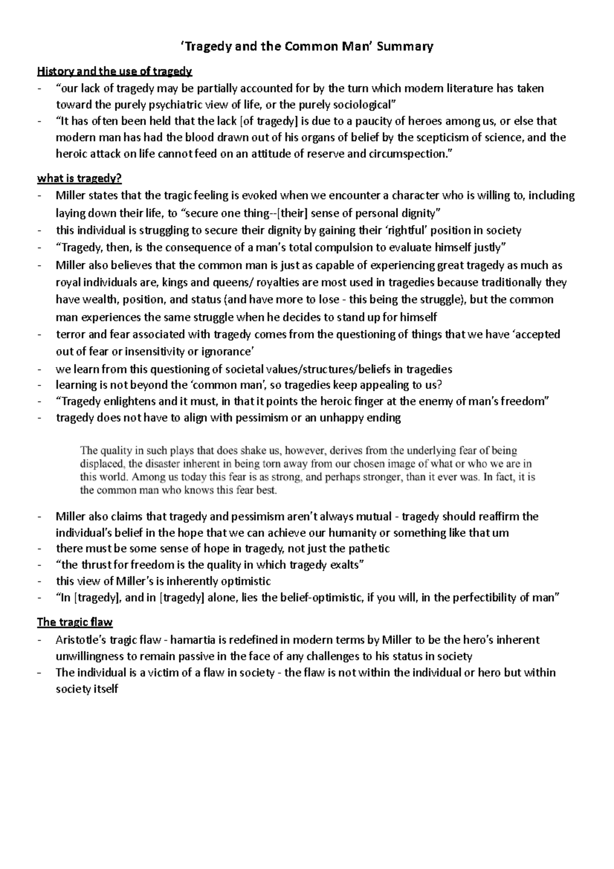 5. ‘Tragedy and the Common Man’ Summary - ‘Tragedy and the Common Man ...