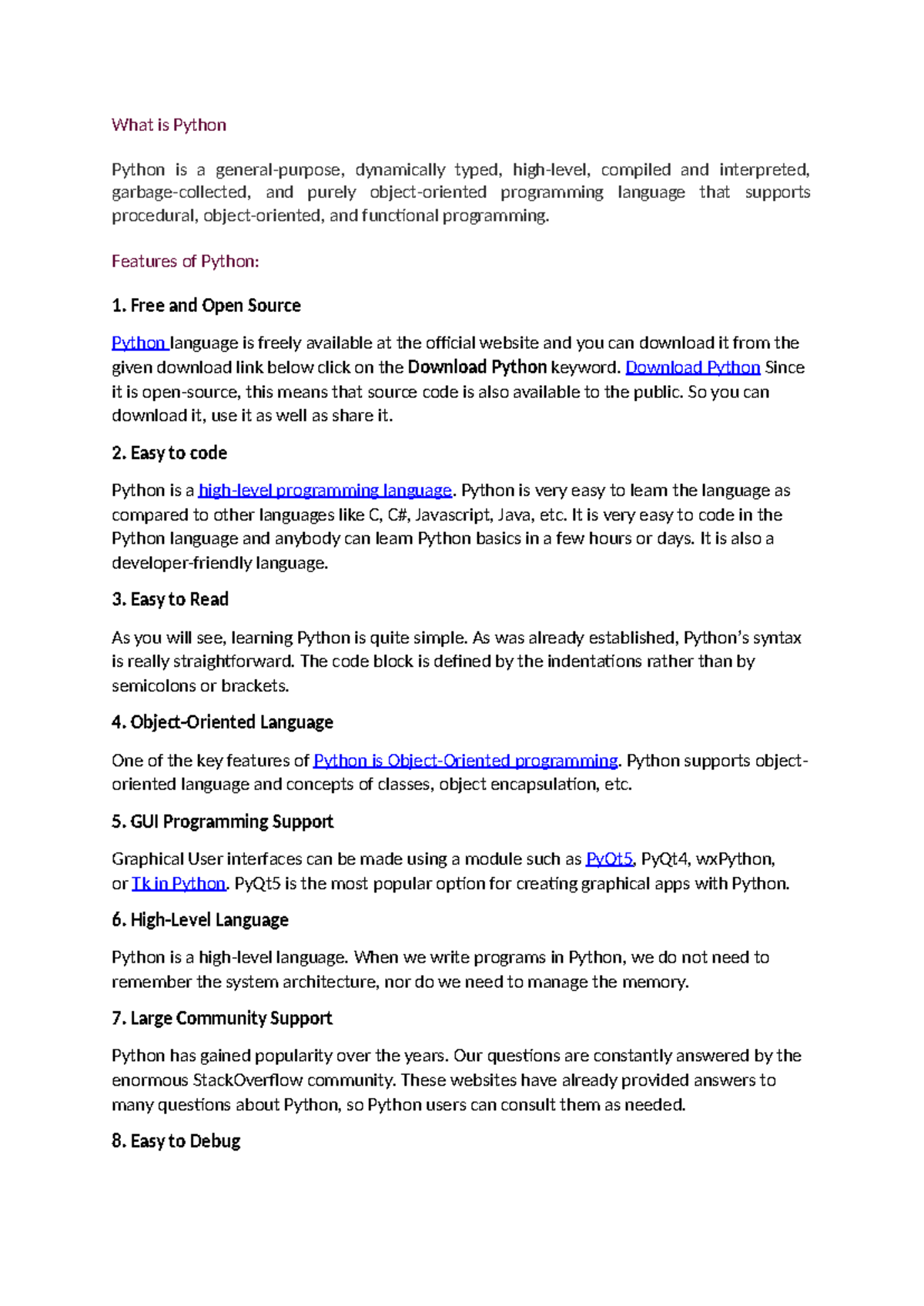 Python module 1 - null - What is Python Python is a general-purpose ...