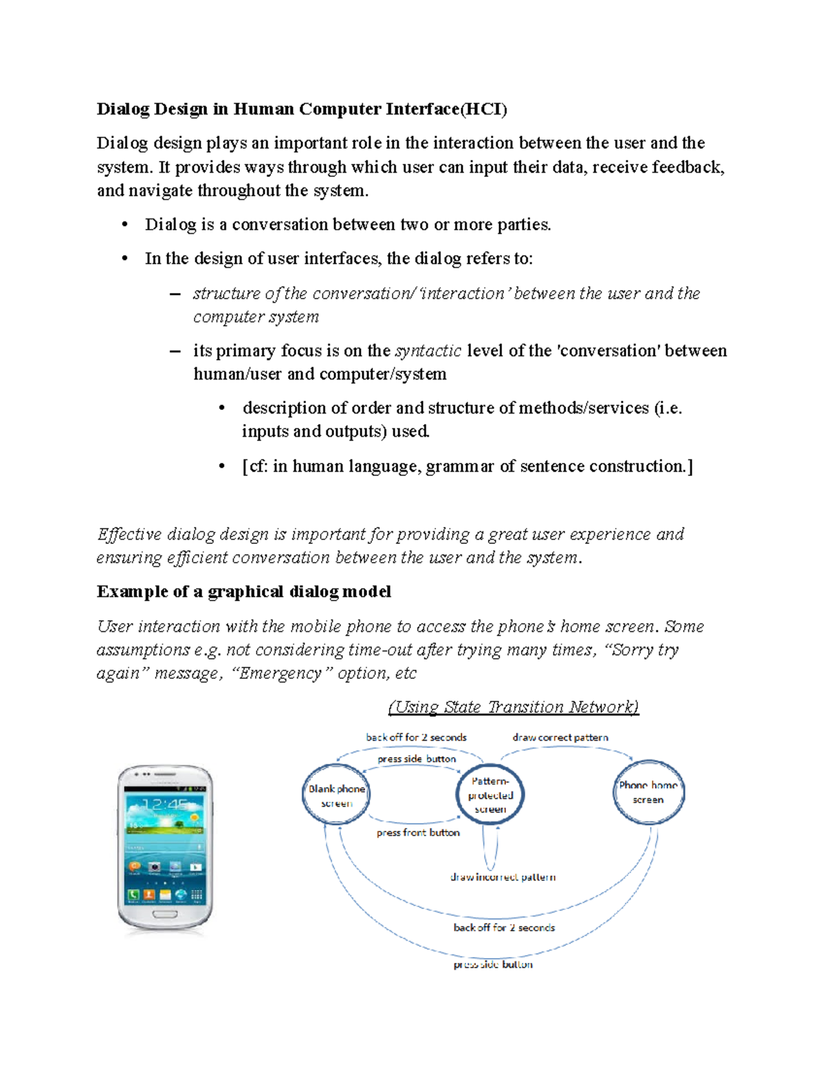 Lect 12 - Intro to Dialog Models - Dialog Design in Human Computer ...