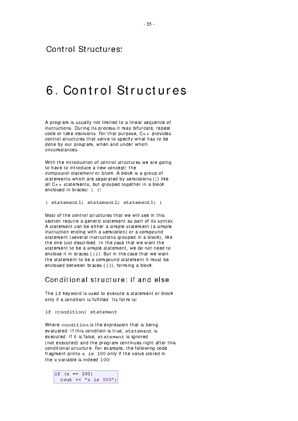 6 Control Structures - Cont r ol St r uct ur es: 6. Co n t r o l St r u ...
