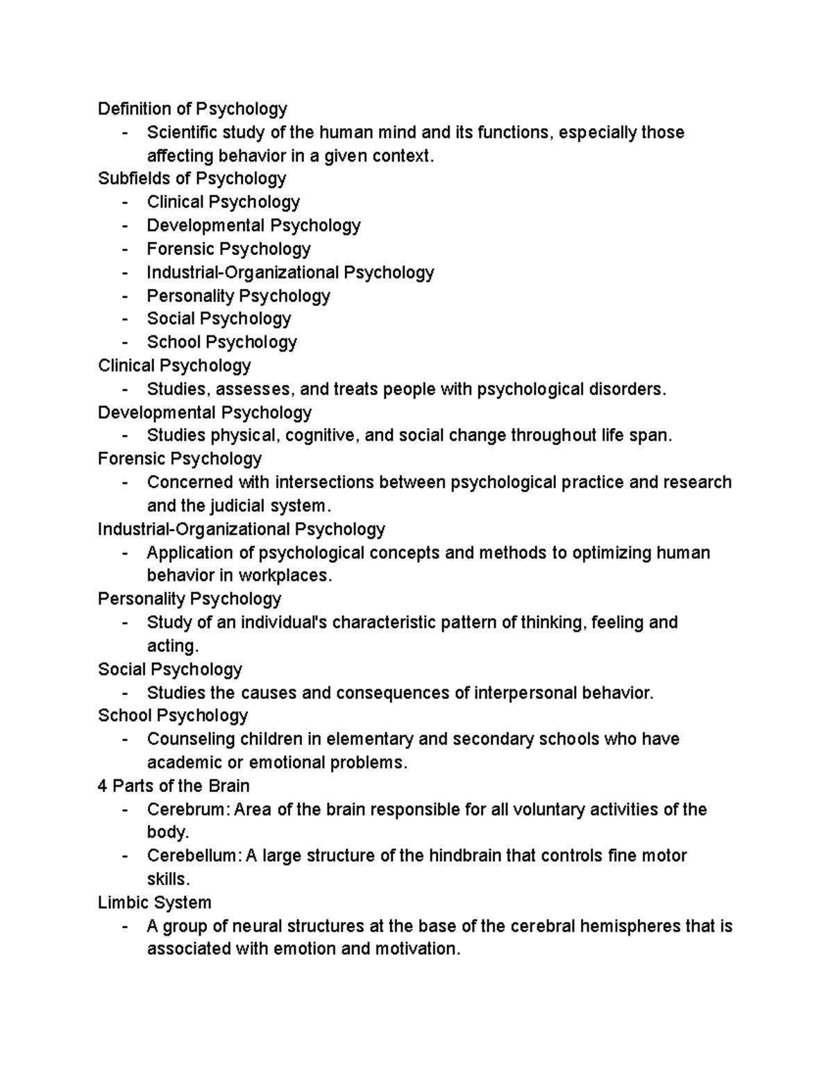 Gen Psych 45 - Notes taken directly from lecture, needed to succeed in ...
