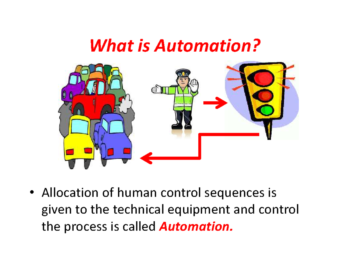 1.Basics Of Automation - What is Automation? - Allocation of human ...