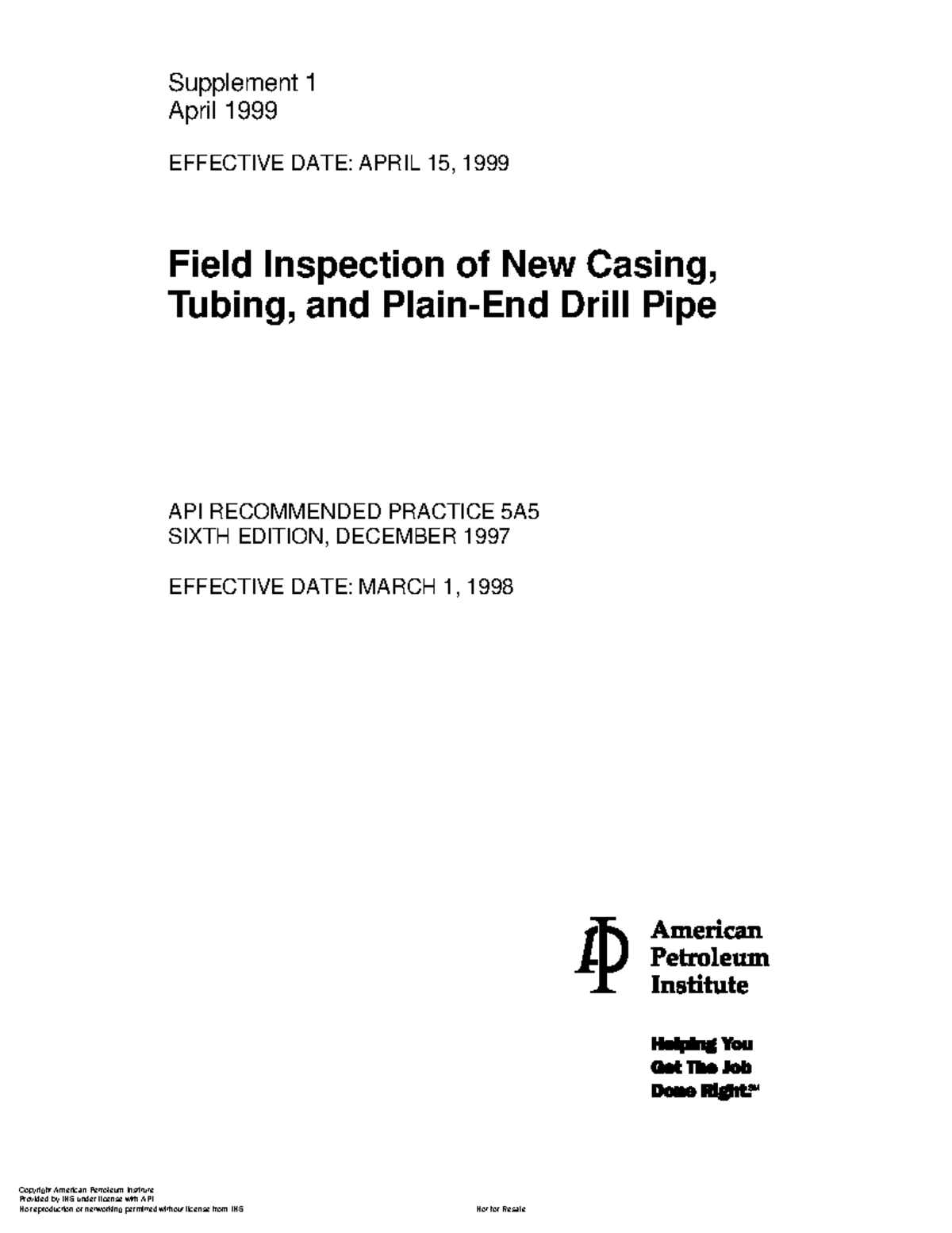 API 5A5 - Pharos University in Alexandria - Field Inspection of New ...