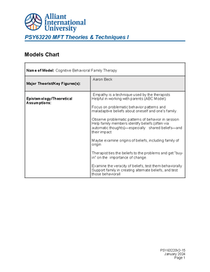 Structural family Therapy - Models Chart Name of Model: Structural ...