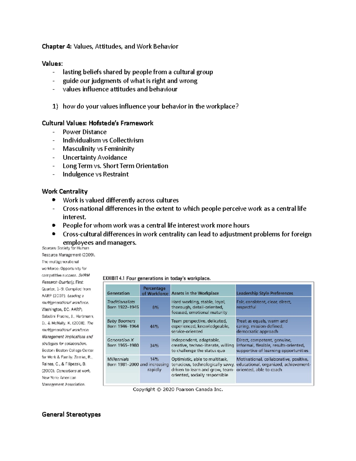 Lecture 7 - Chapter 4: Values, Attitudes, and Work Behavior Values ...