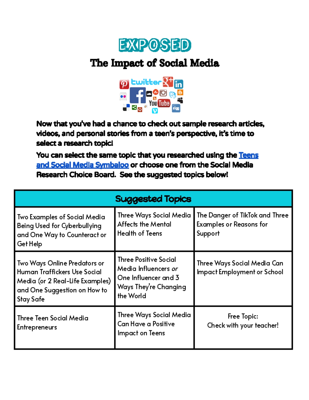 Unit 4 Project - The Impact of Social Media - Google Docs - EXPOSED The ...