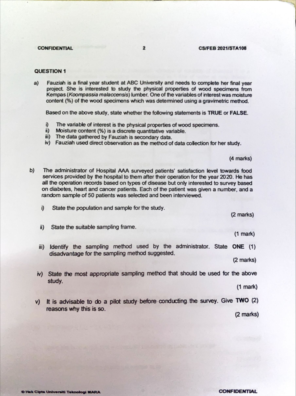 Pastyear sta FEB2021 - Applied Science - Studocu